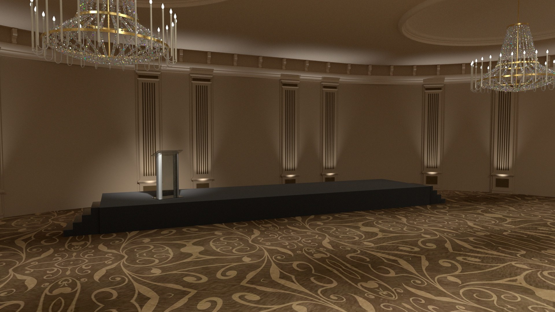 Round Ballroom 3D - TurboSquid 2043331