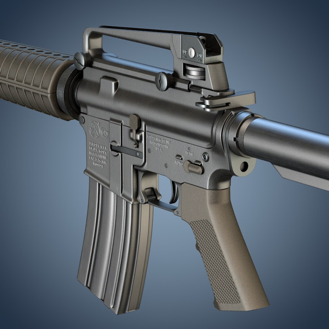 m4a1 assault rifle 3d obj