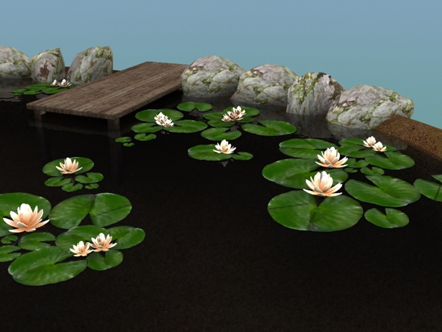 water pond 3d max