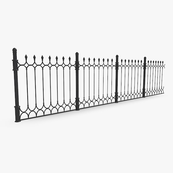 wrought iron fence 3d model