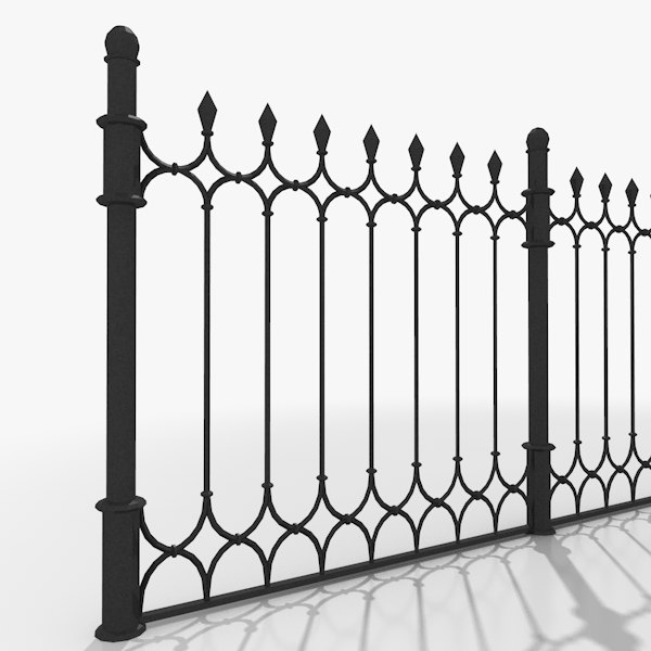 wrought iron fence 3d model
