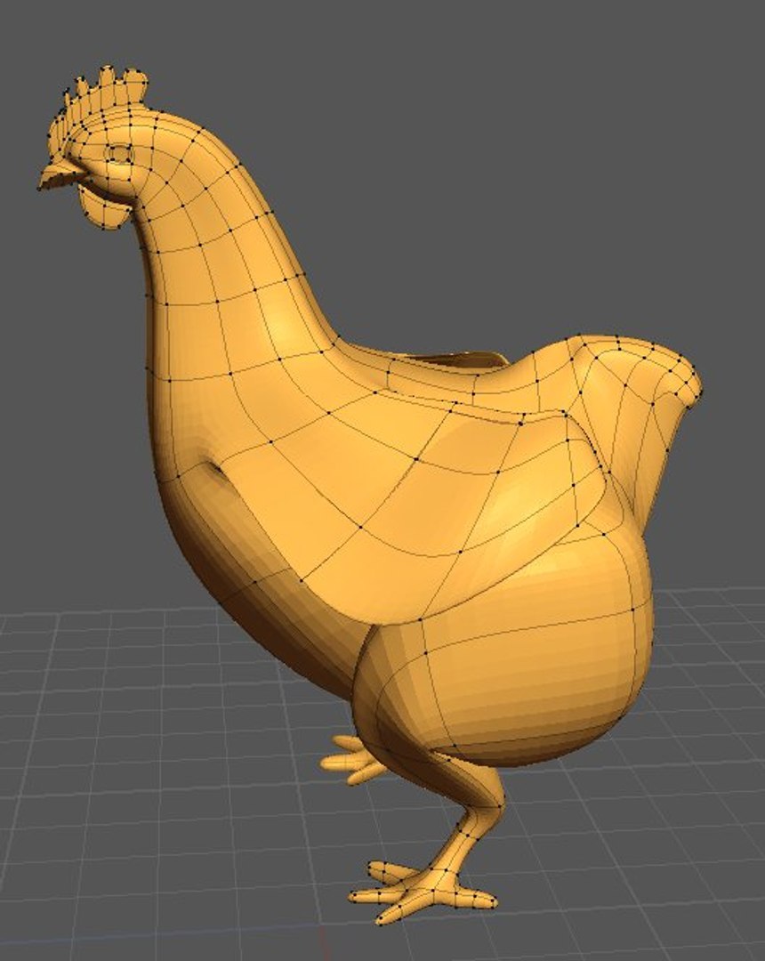 3d Model Of Low-poly Chicken Fat