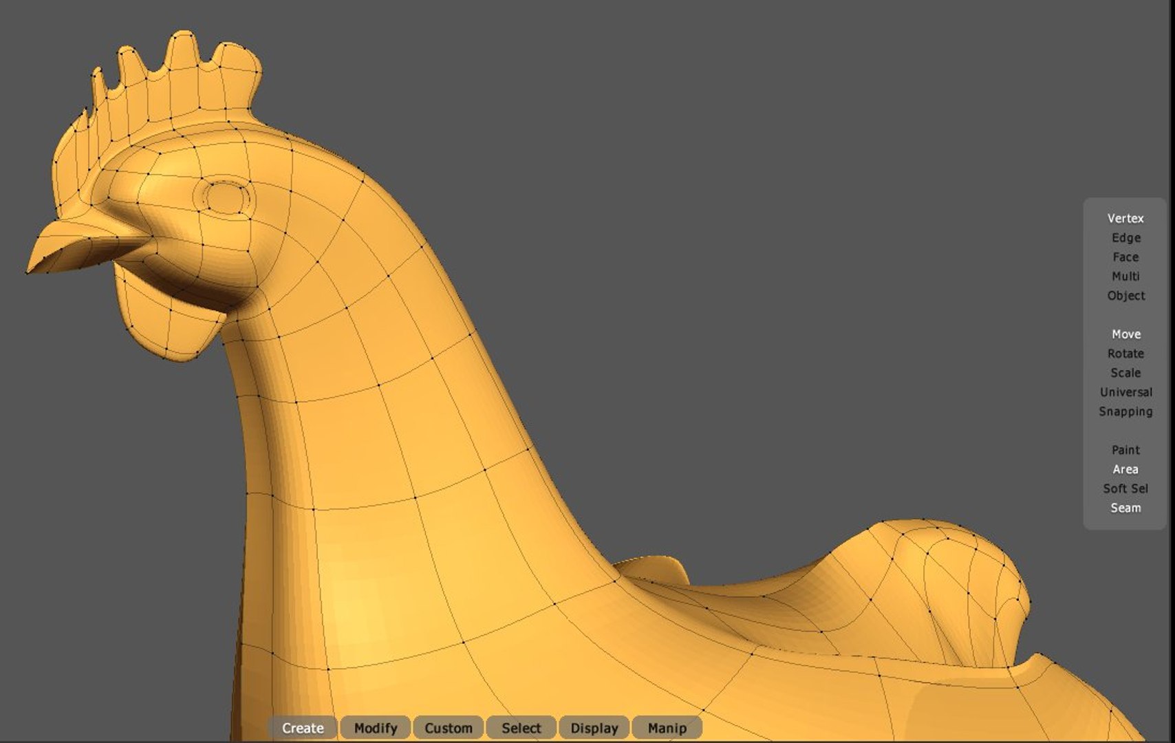 3d Model Of Low-poly Chicken Fat
