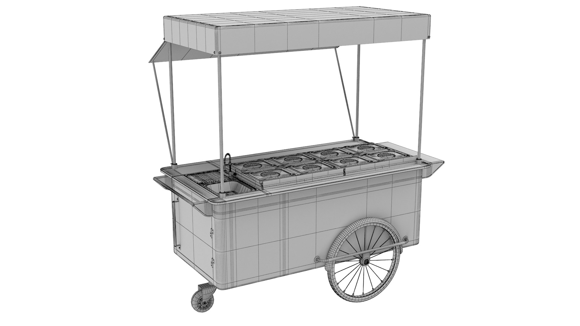 Food cart 3D model - TurboSquid 1511040