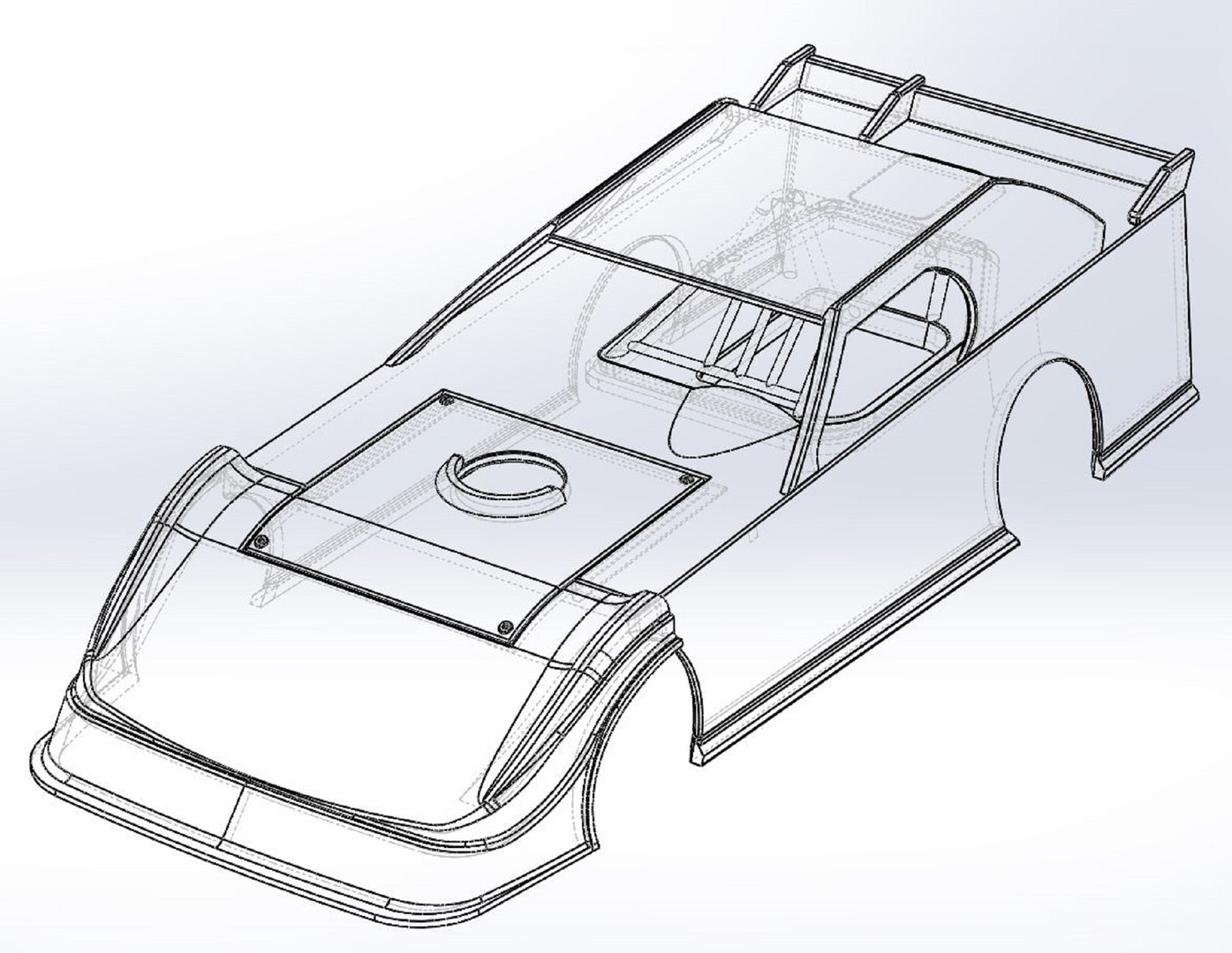 3D Shell Of Dirt Modified Super Stock Car Scale 1 To 25 Model ...