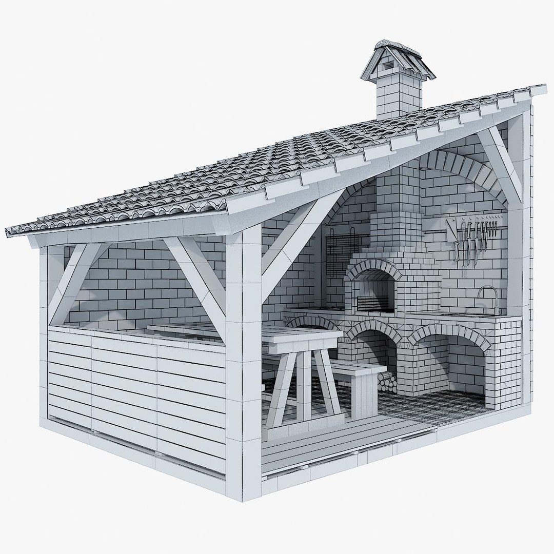 Grill Barbecue Terrace 3d