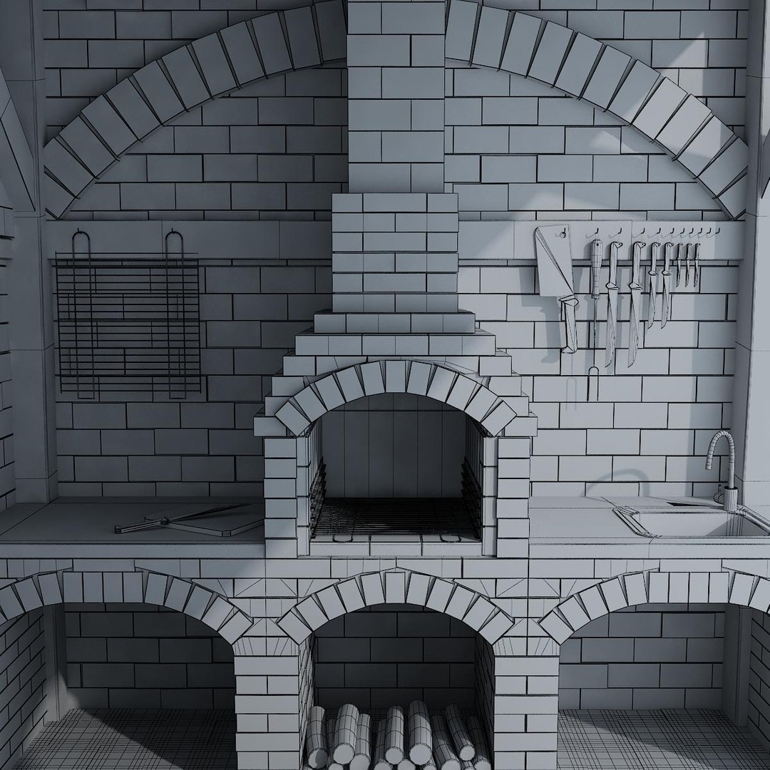 Grill Barbecue Terrace 3d