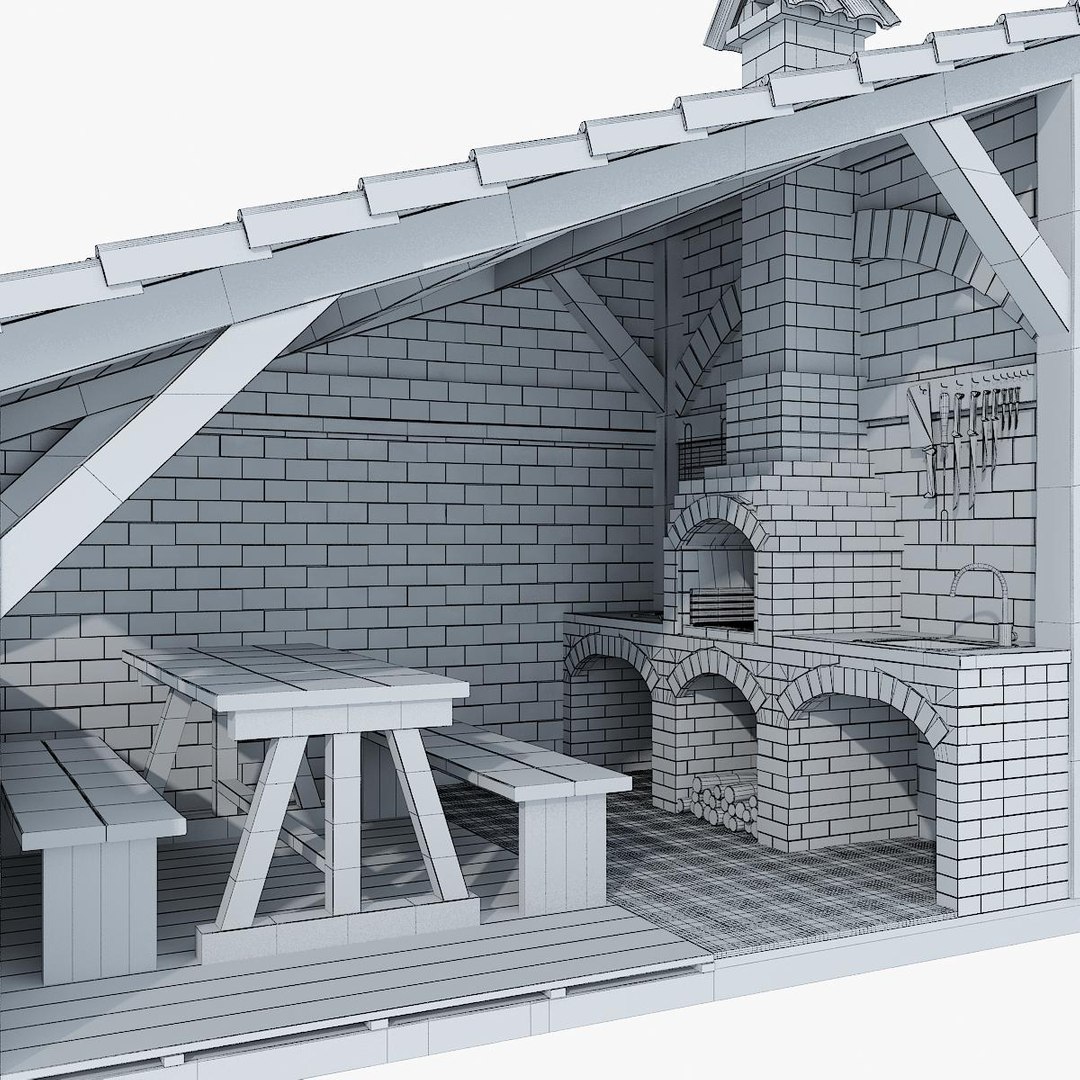 Grill Barbecue Terrace 3d