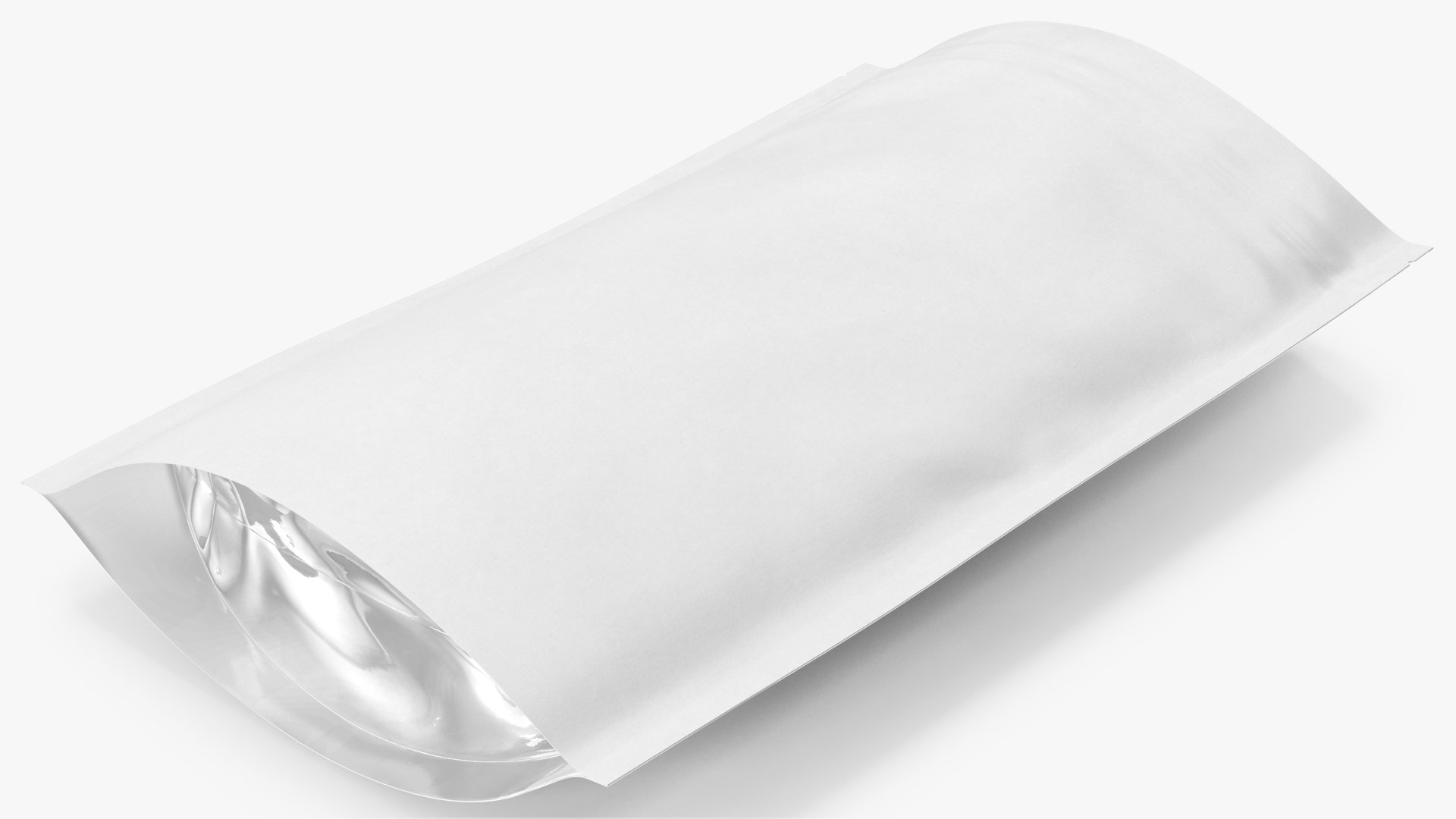 Zipper White Paper Bag with Transparent Front 220 g Open Mockup 3D ...