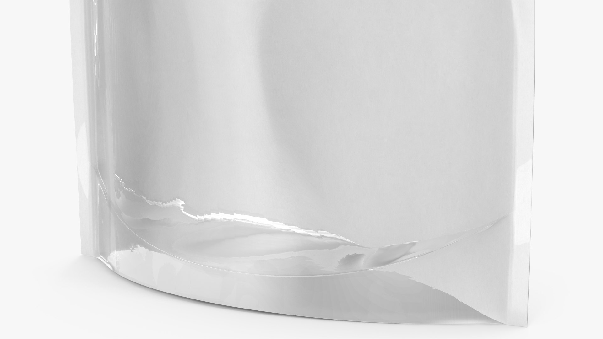 Zipper White Paper Bag with Transparent Front 220 g Open Mockup 3D ...