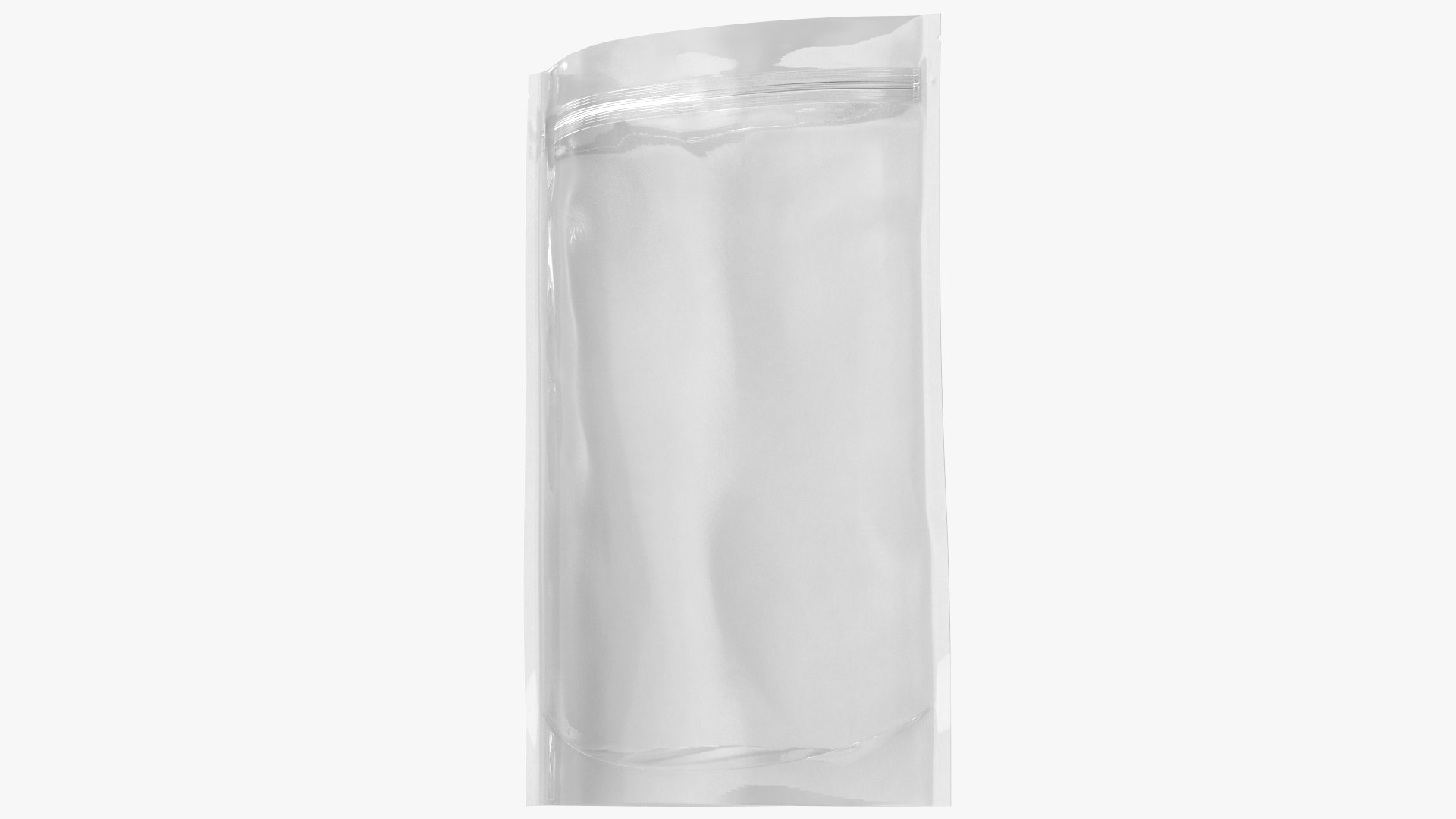 Zipper White Paper Bag with Transparent Front 220 g Open Mockup 3D ...