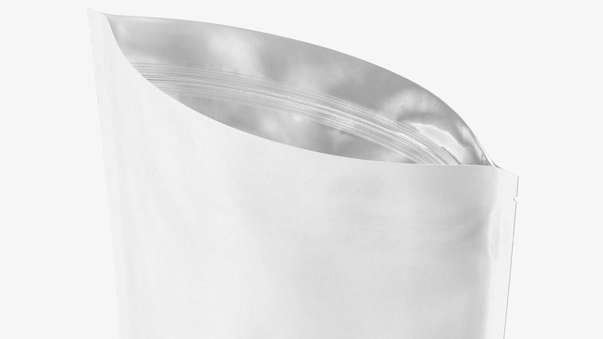 Zipper White Paper Bag with Transparent Front 220 g Open Mockup 3D ...