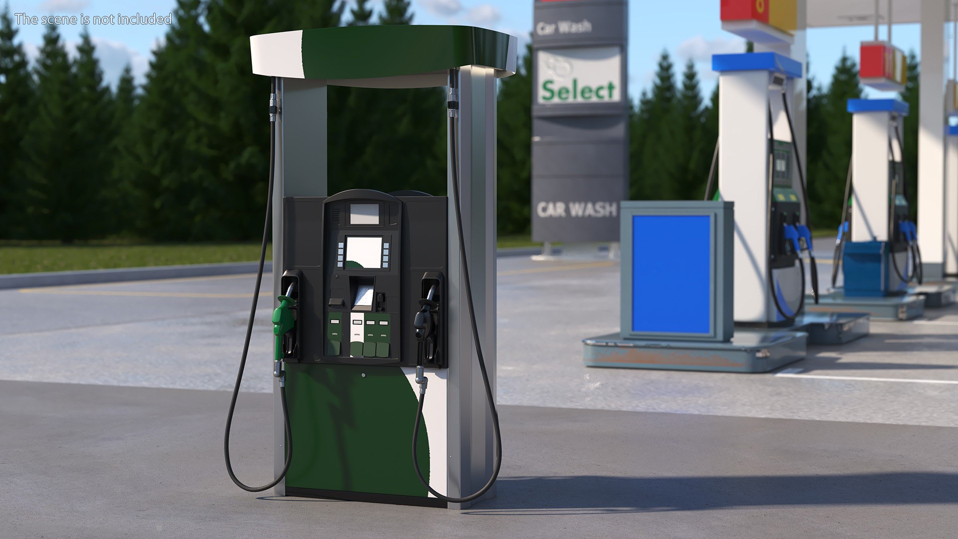 3D Gas Pump Green - TurboSquid 2277733