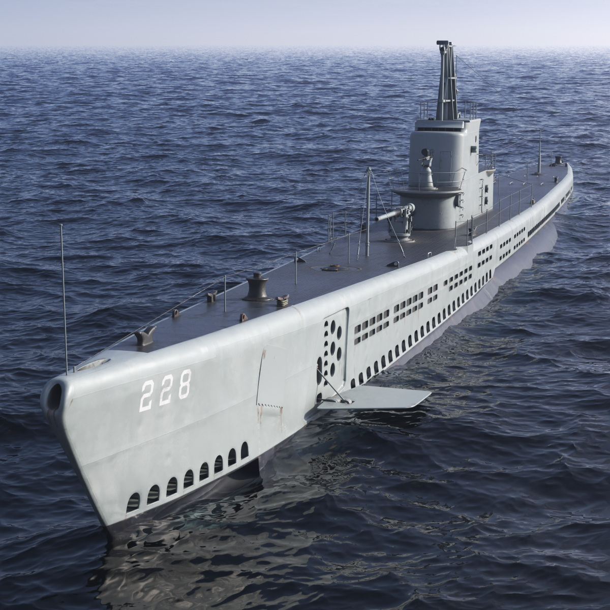 modelo 3d Submarino USS Drum SS-228 preparado para Cinema 4D ...