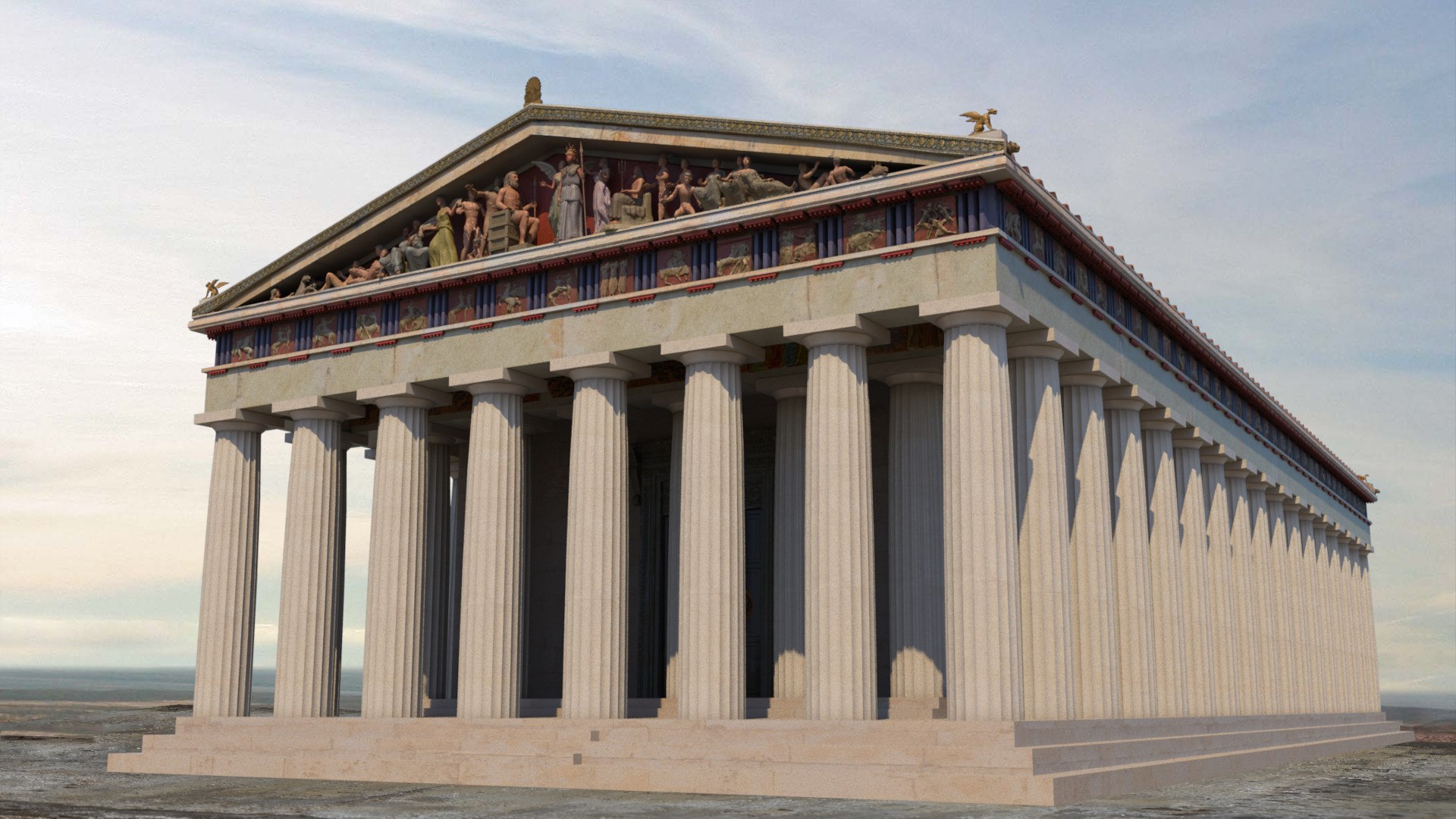 3D Pathenon Painted Model - TurboSquid 2288914