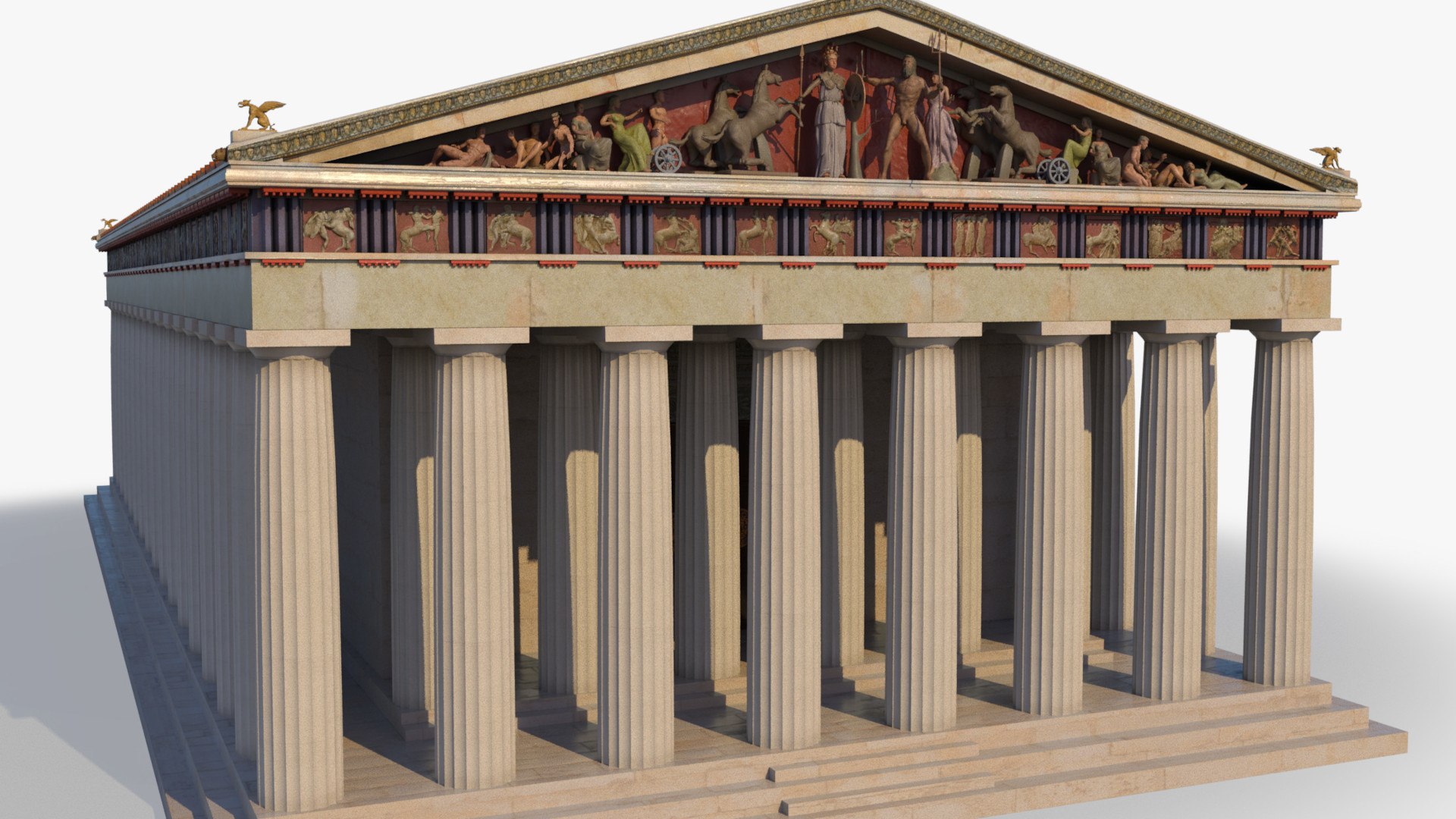 3D Pathenon Painted Model - TurboSquid 2288914