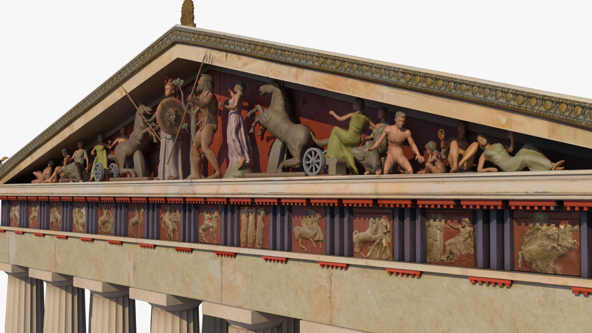 3D Pathenon Painted Model - TurboSquid 2288914