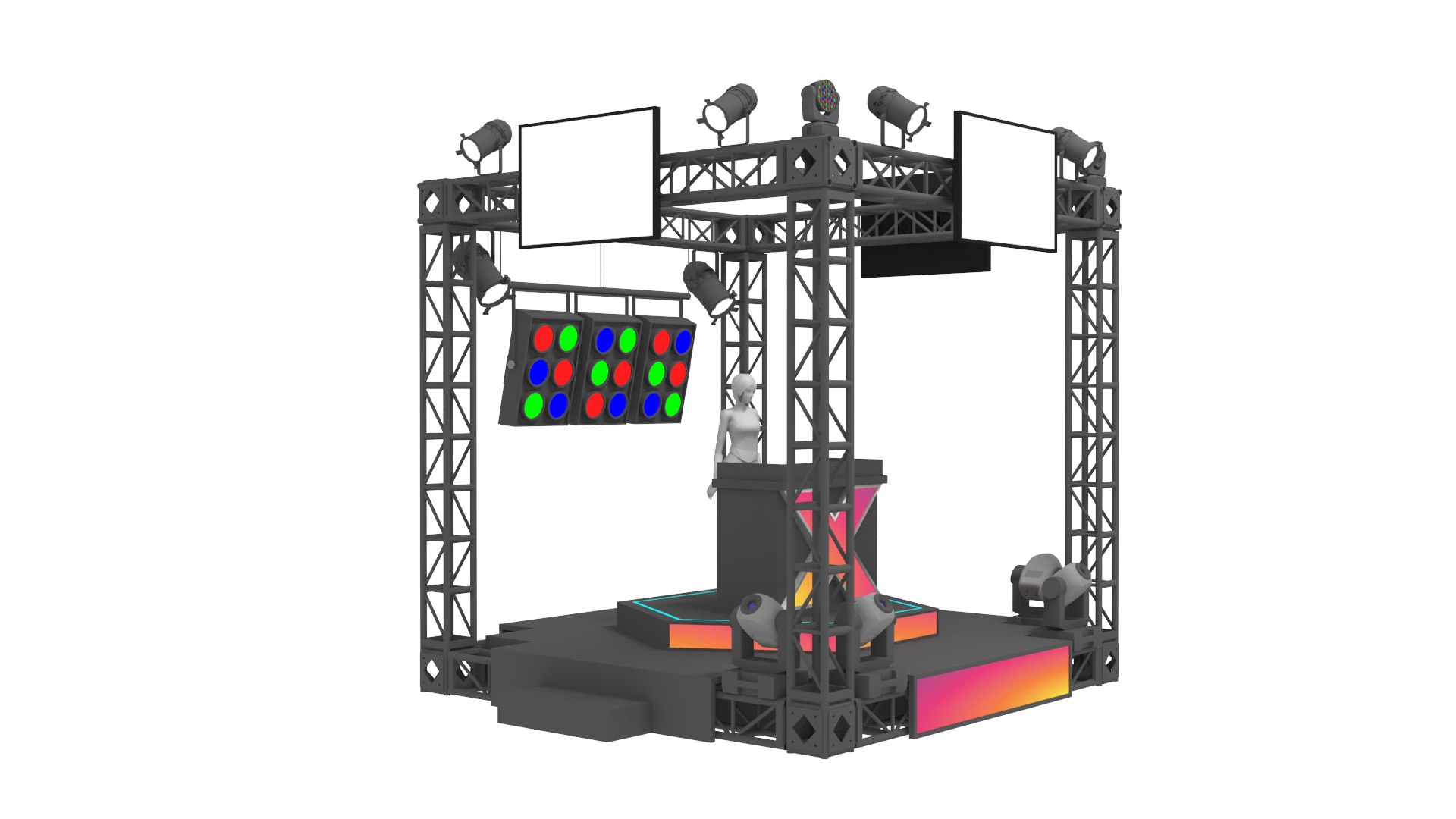 3D Stage DJ Model - TurboSquid 1810647