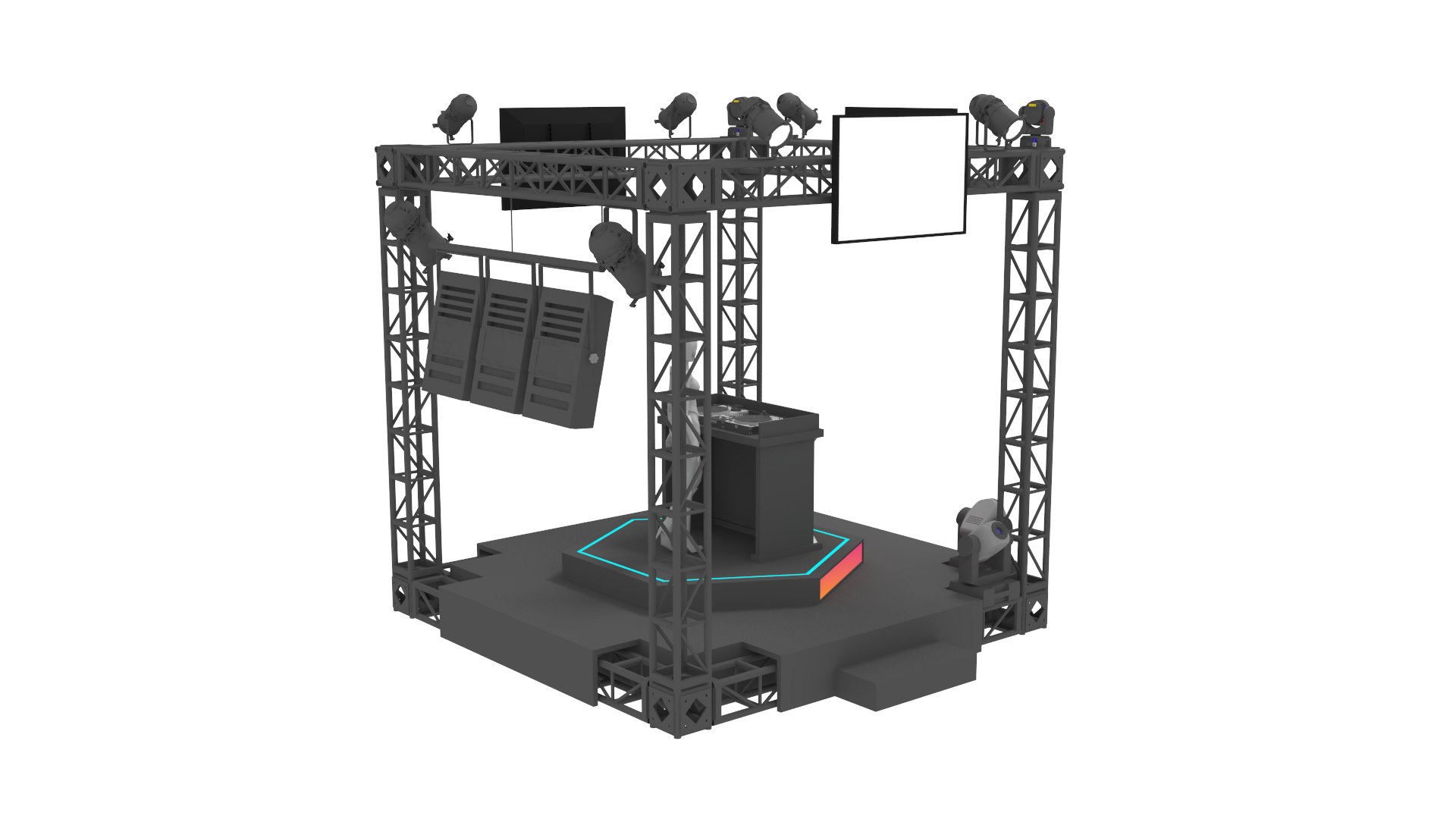 3D Stage DJ Model - TurboSquid 1810647