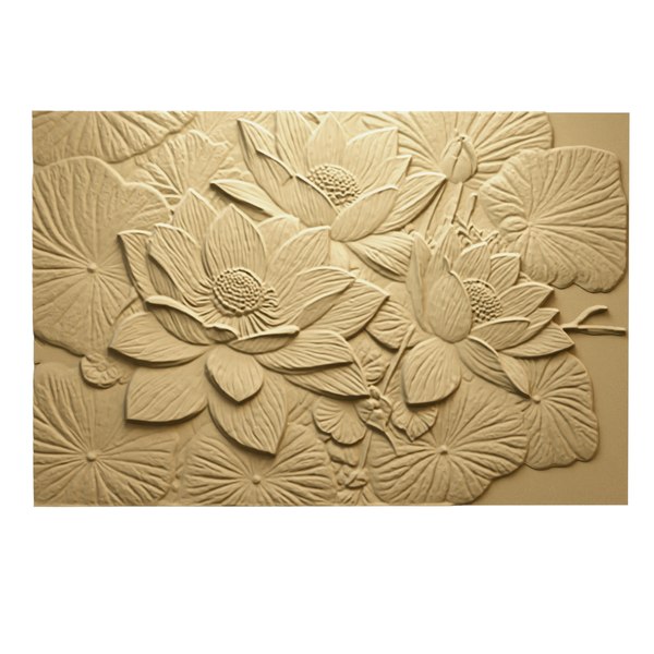 modelo 3d Conjunto de decoración de pared con panel de loto moderno ...