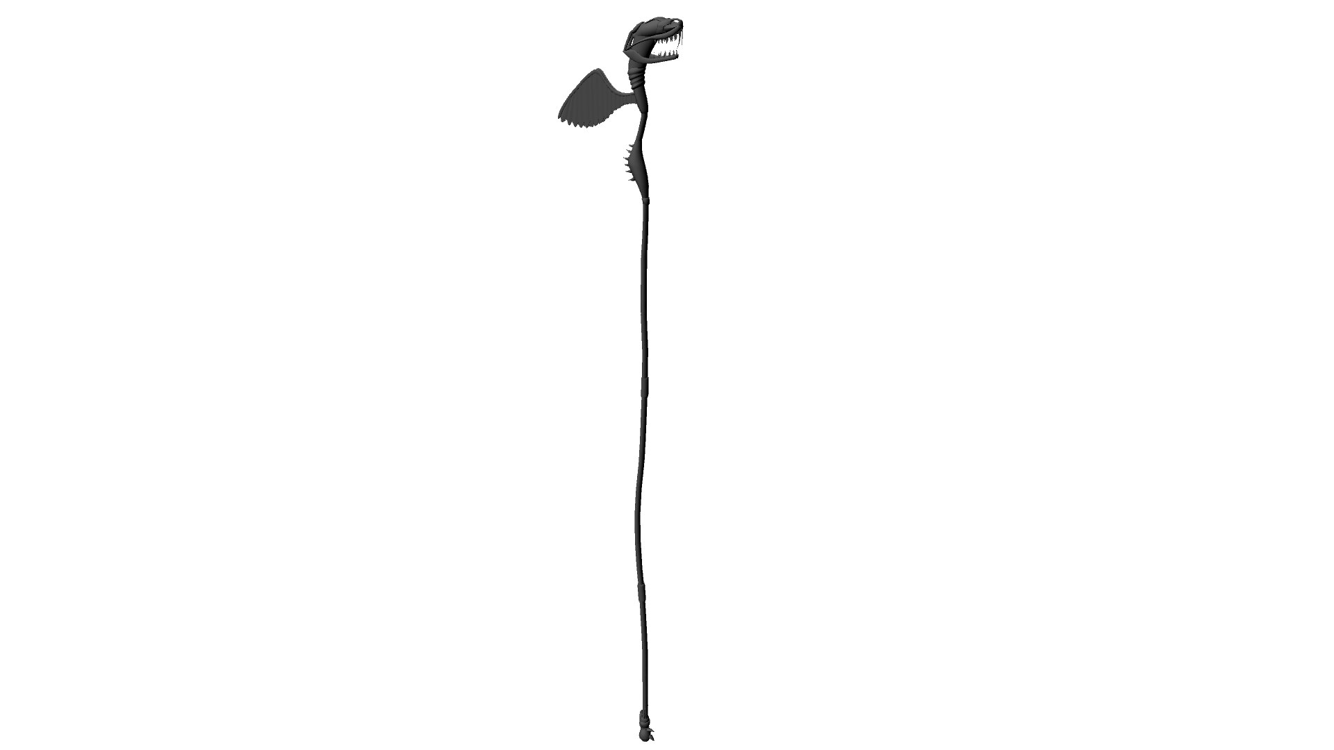 Flying Snake Skull Staff 3D - TurboSquid 1949784