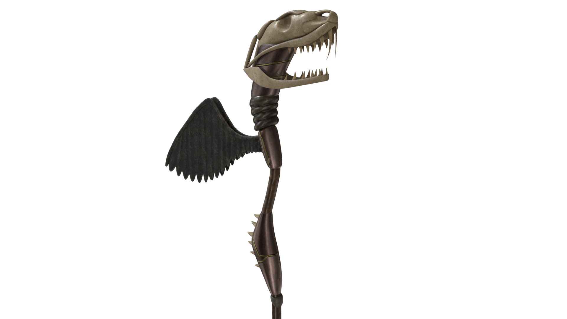 Flying Snake Skull Staff 3D - TurboSquid 1949784