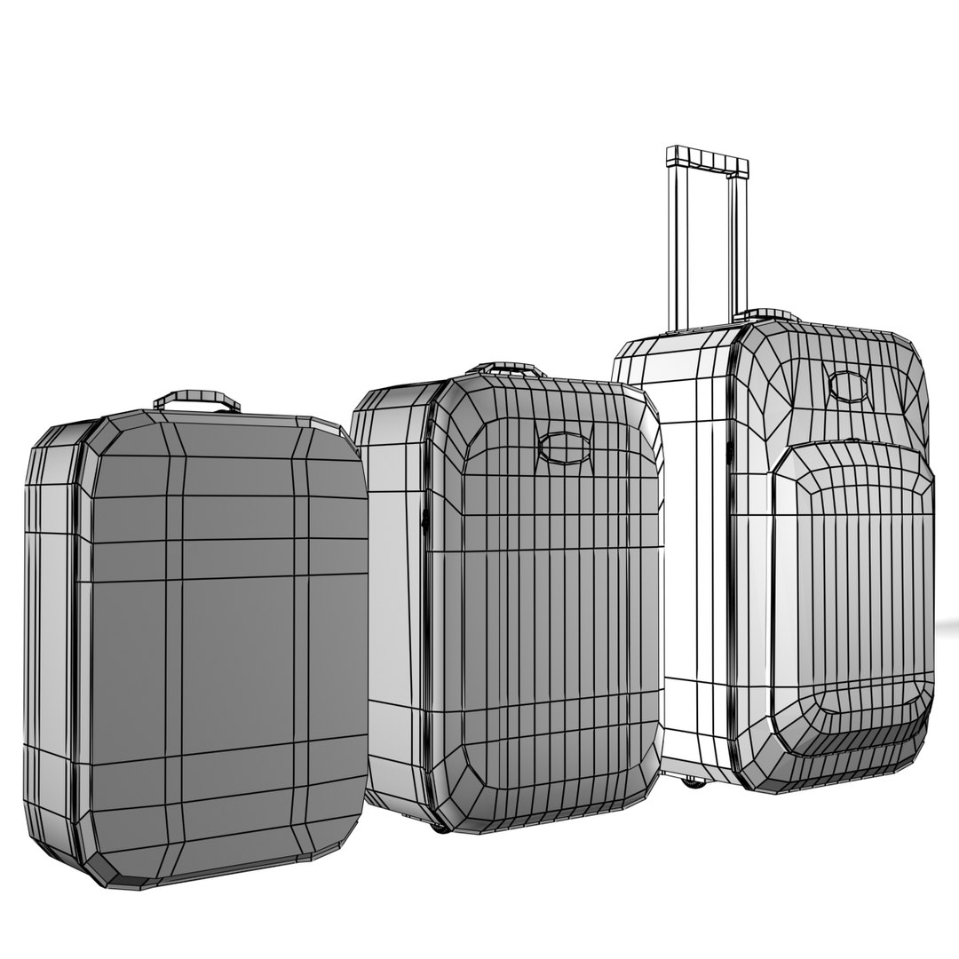 luggage suitcases 3d model