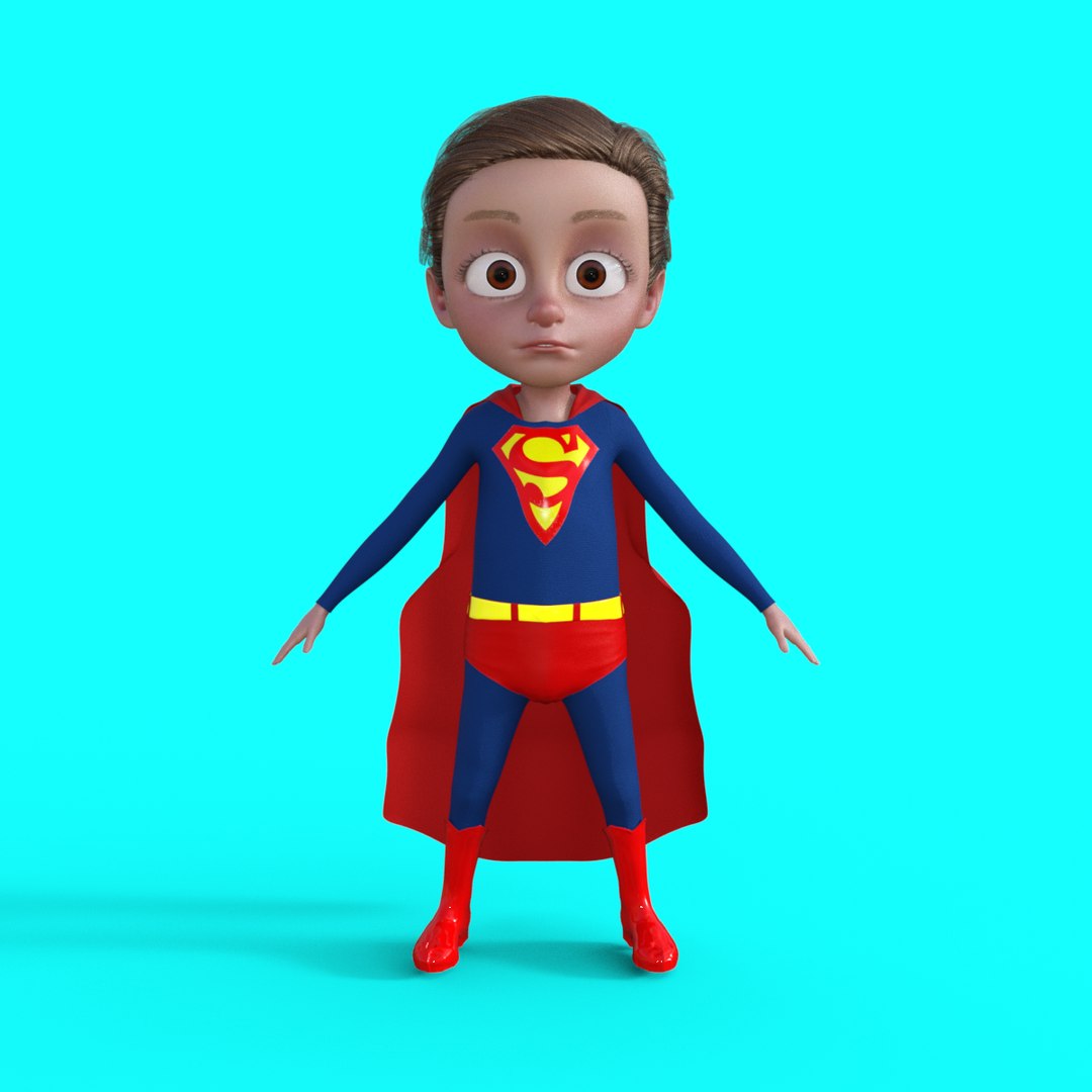 3D Cartoon Superman Rigged - TurboSquid 2020461