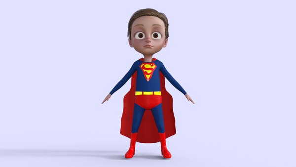 3D Cartoon Superman Rigged - TurboSquid 2020461