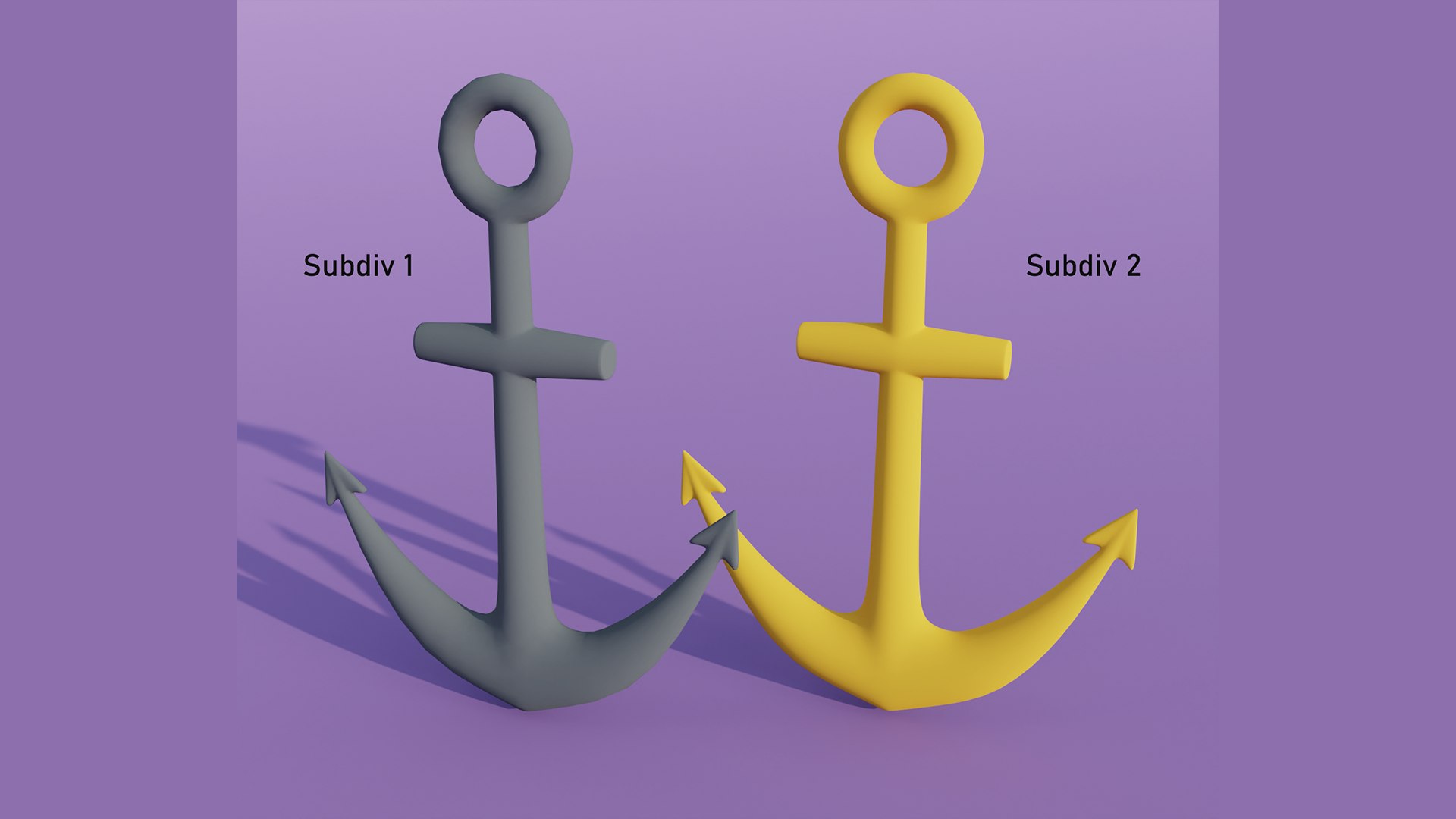 3D Set Of Cartoon Ship Anchors - TurboSquid 2036344