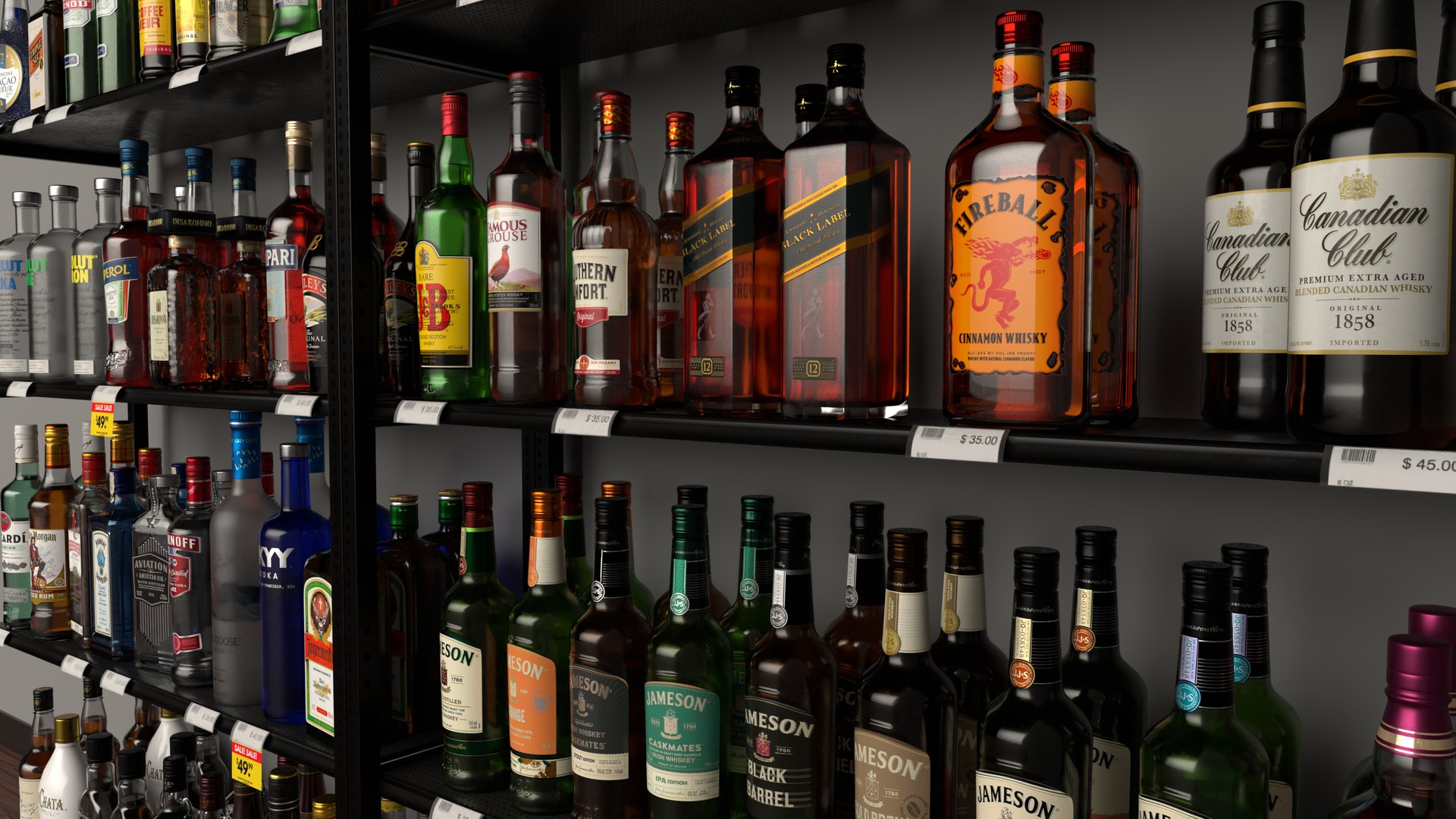 3D 66 Alcohol Bottles Full Collection - TurboSquid 2420250