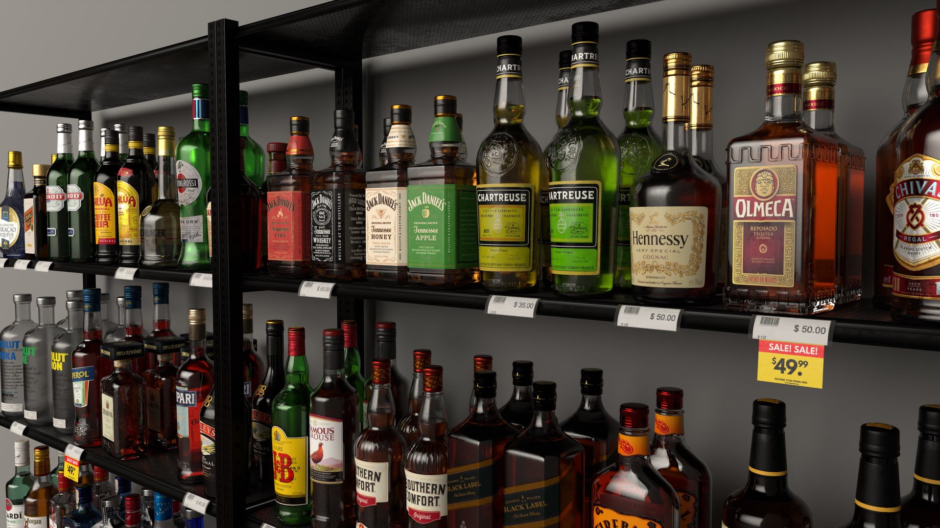 3D 66 Alcohol Bottles Full Collection - TurboSquid 2420250