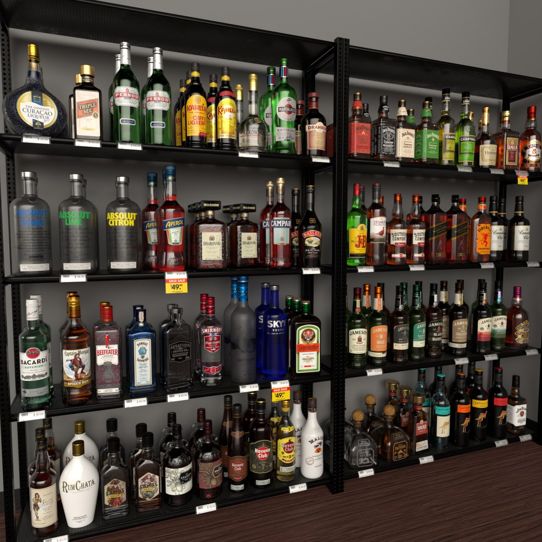 3D 66 Alcohol Bottles Full Collection - TurboSquid 2420250