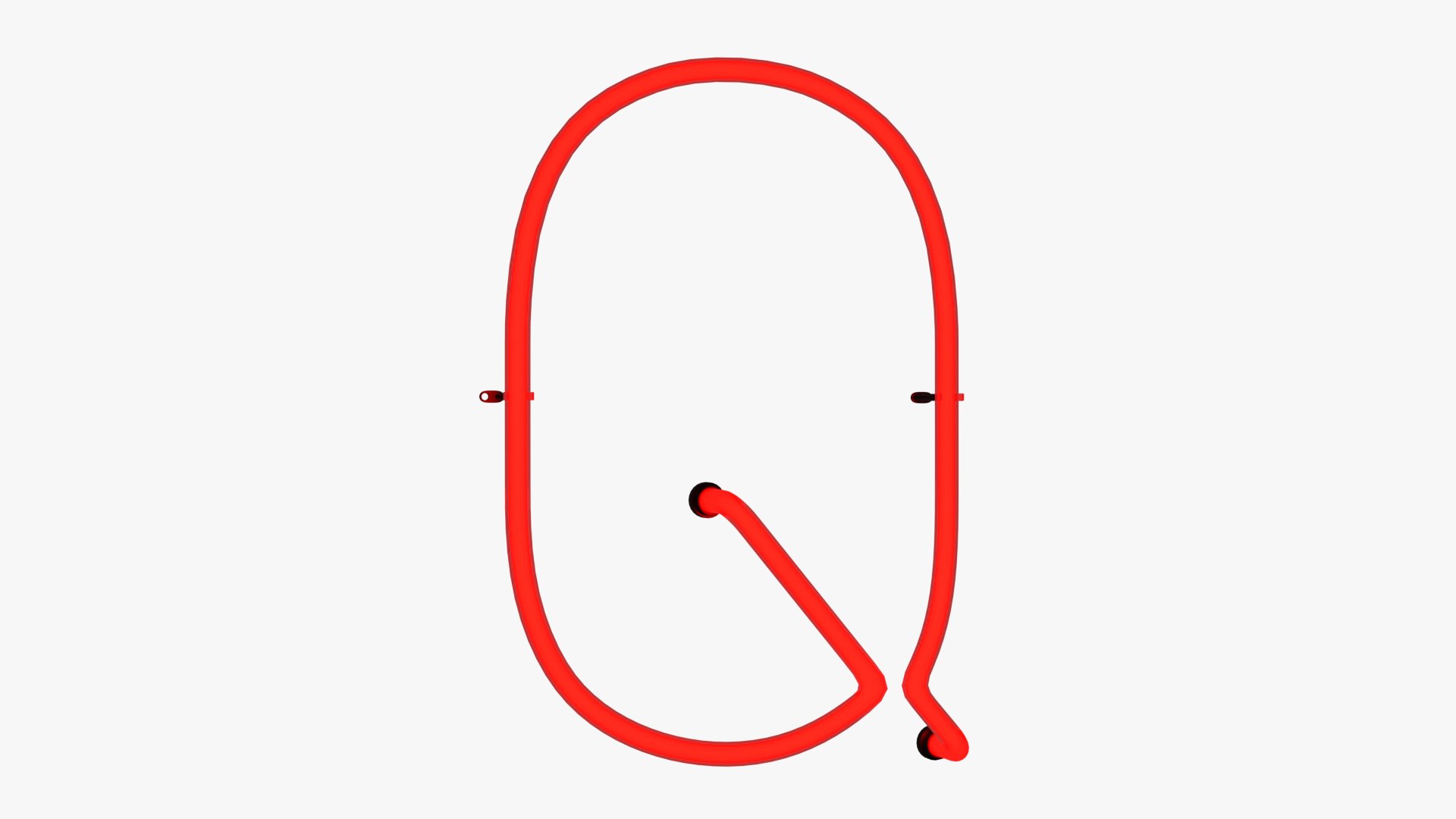Neon Red Alphabet Q 3D model - TurboSquid 2154151