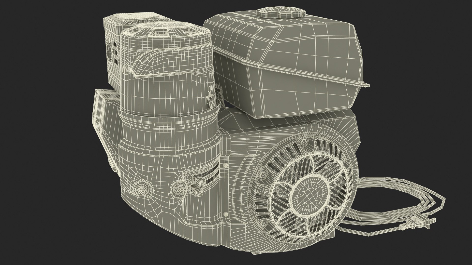 Electric Start Gasoline Engine Orange Model - TurboSquid 2148975