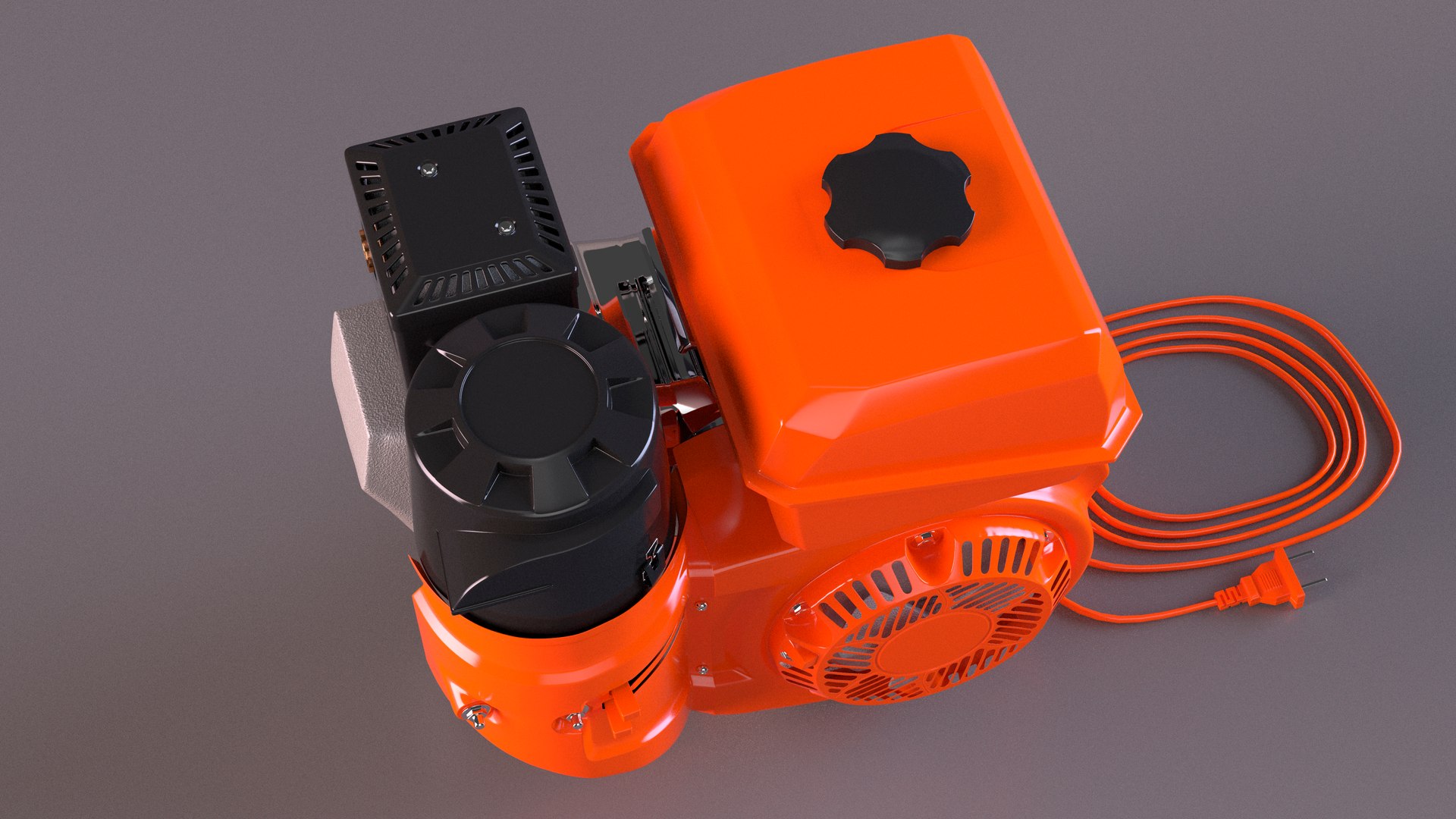 Electric Start Gasoline Engine Orange model - TurboSquid 2148975