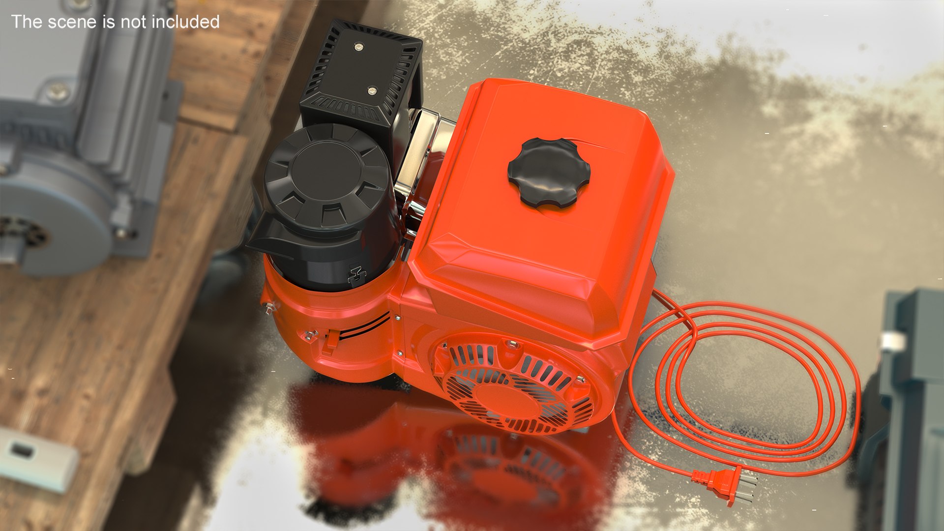 Electric Start Gasoline Engine Orange model - TurboSquid 2148975