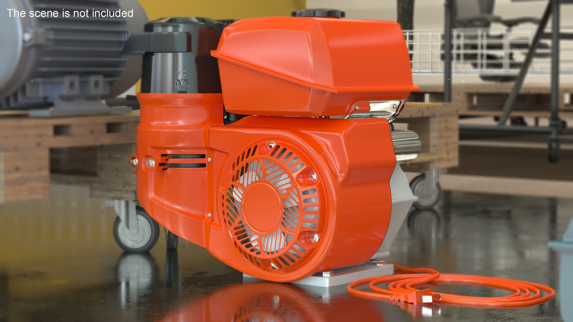 Electric Start Gasoline Engine Orange Model - TurboSquid 2148975