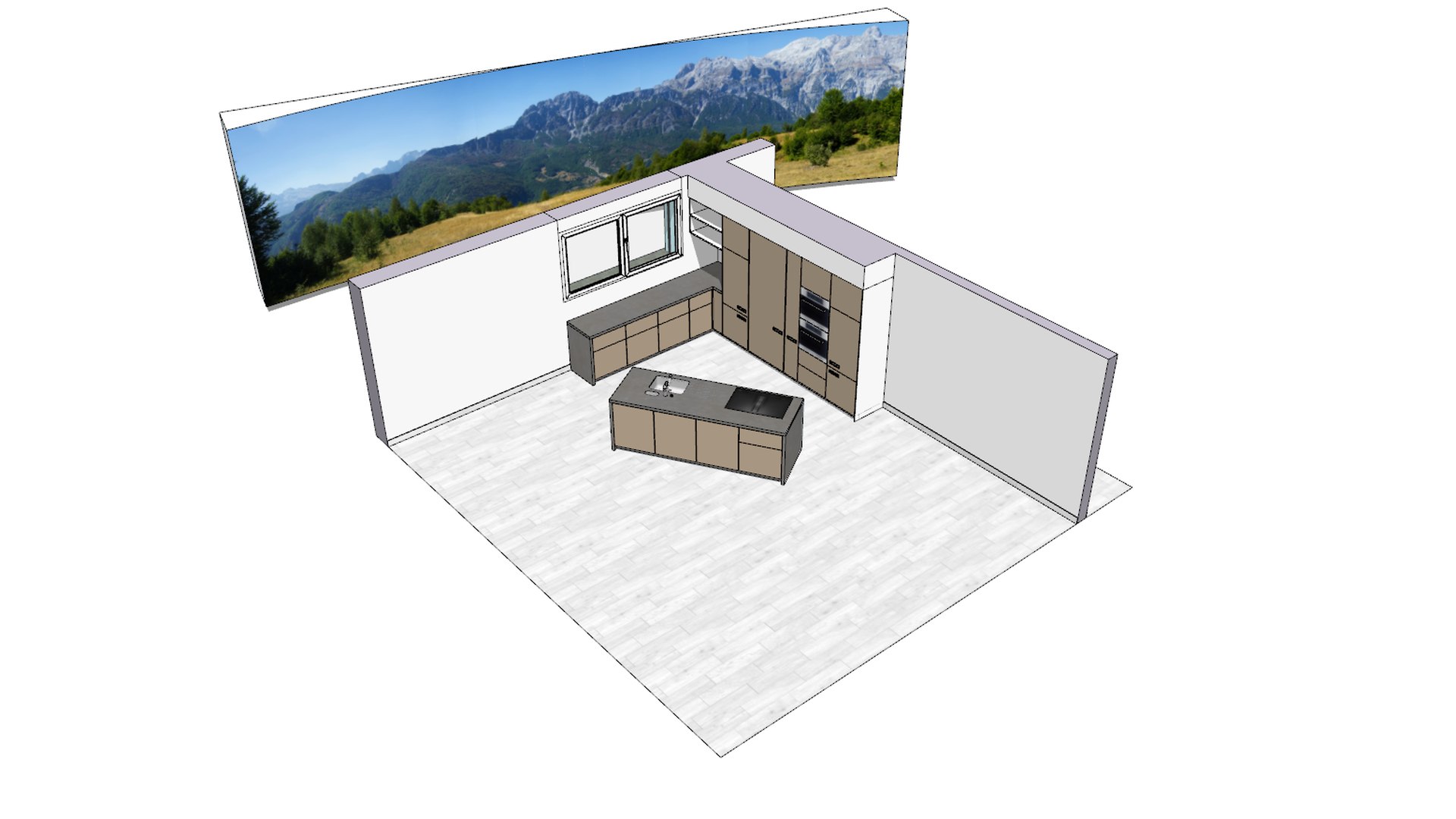 Open Contemporary Kitchen 3D Model - TurboSquid 2061124
