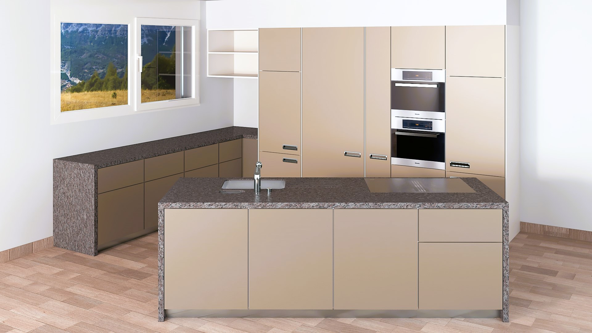 Open Contemporary Kitchen 3D Model - TurboSquid 2061124