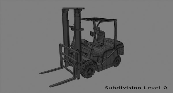 3d 3ds forklift industrial lift