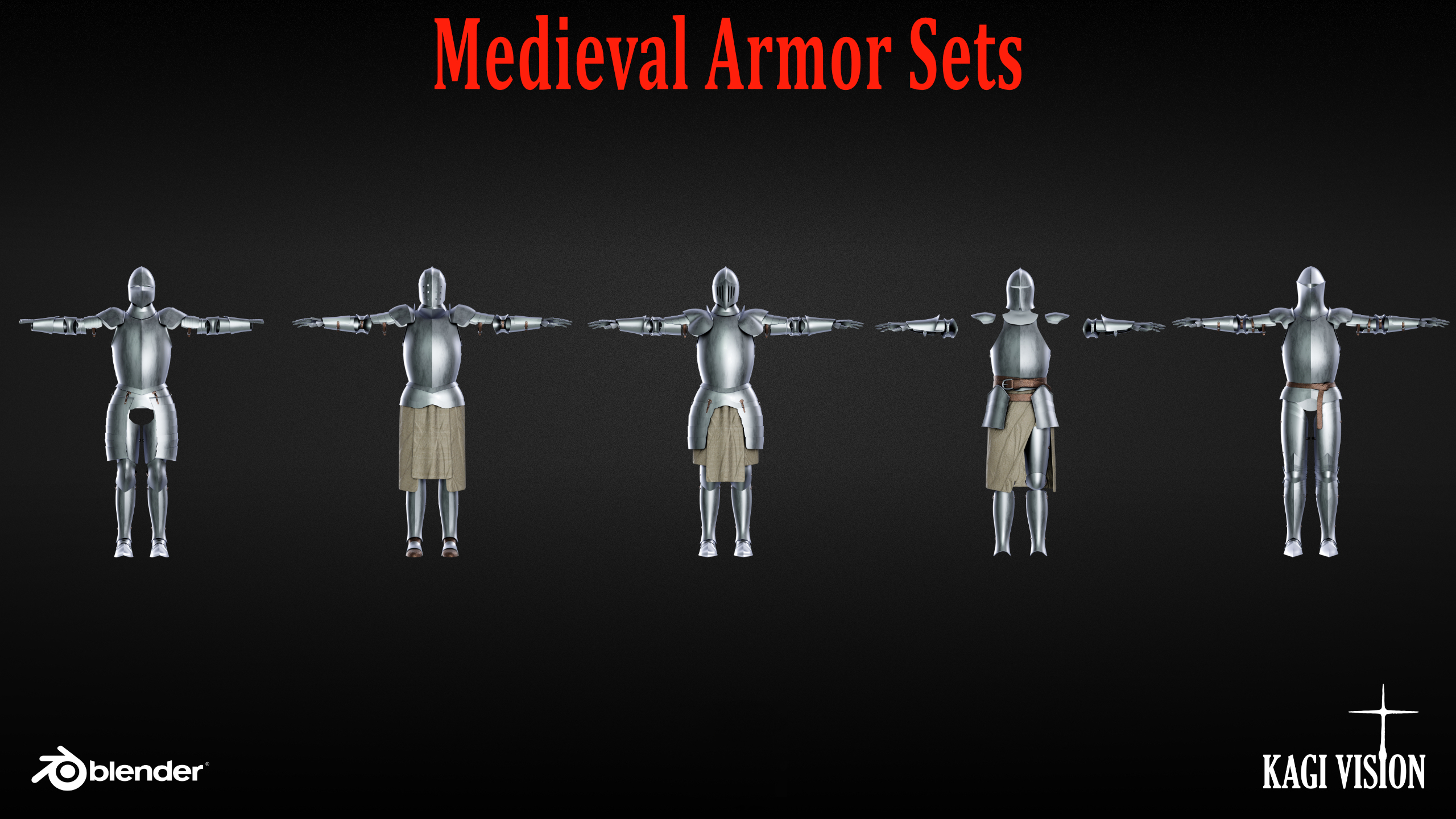 modelo 3d Blender Asset Pack - Kagi Vision Armor Pack - TurboSquid 2112196