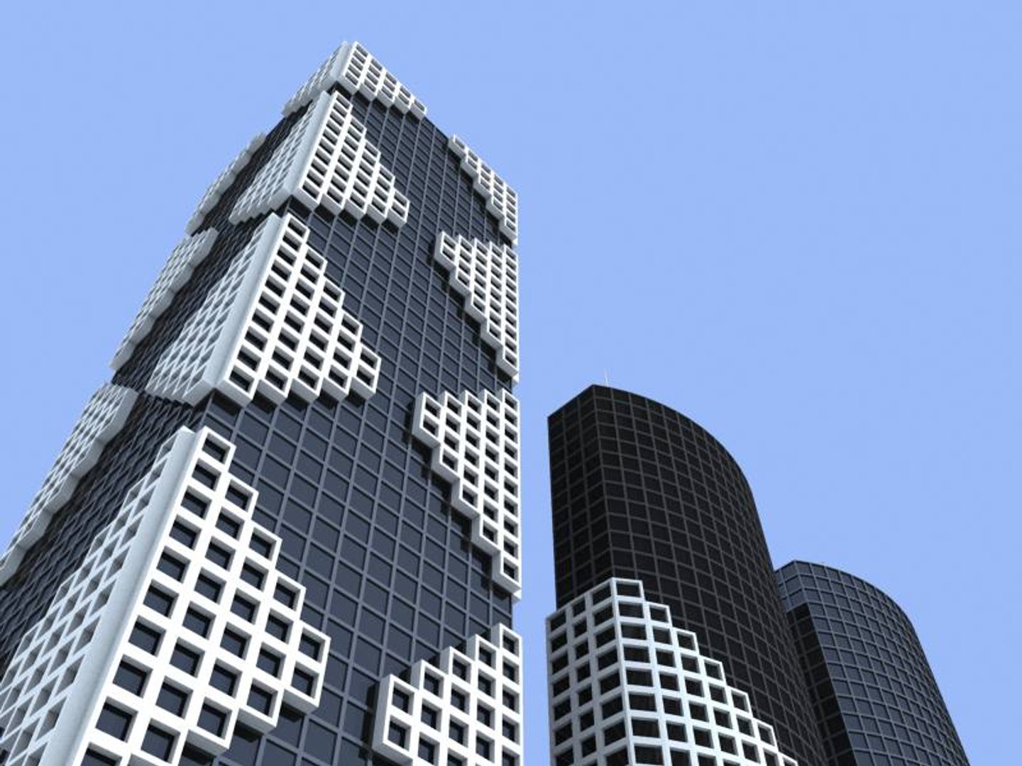 3d Model 3 Buildings Skyscrapers