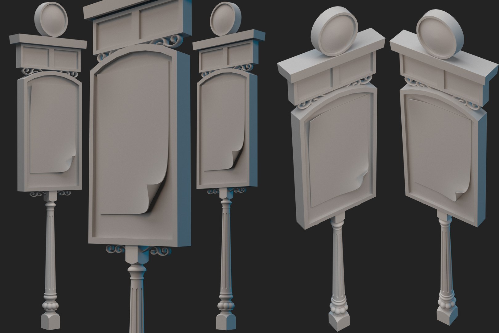 Train Signpost Station Low-poly 3D Model - TurboSquid 1594974