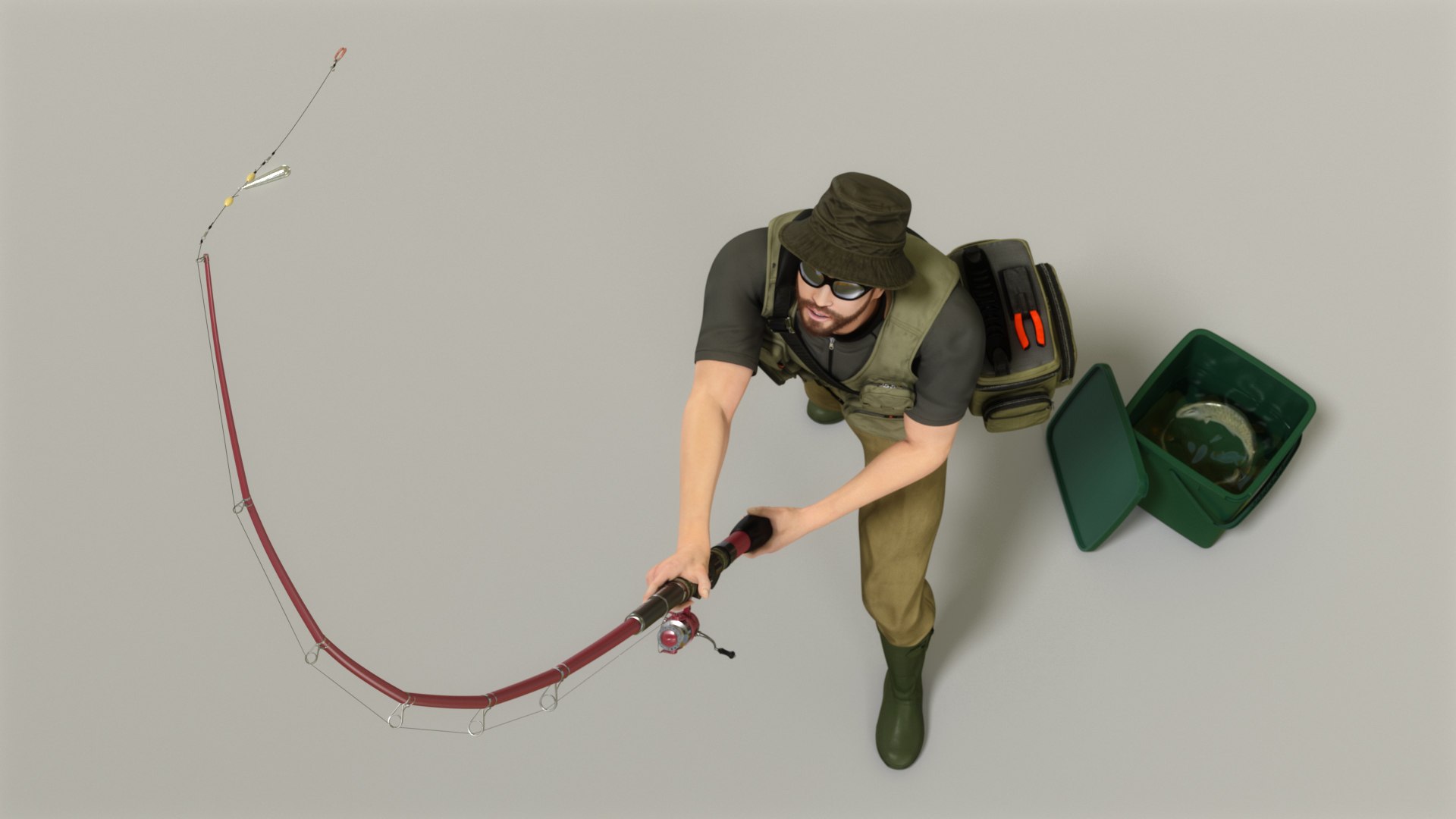 Male Fisherman Animated HQ 3D model - TurboSquid 2033767