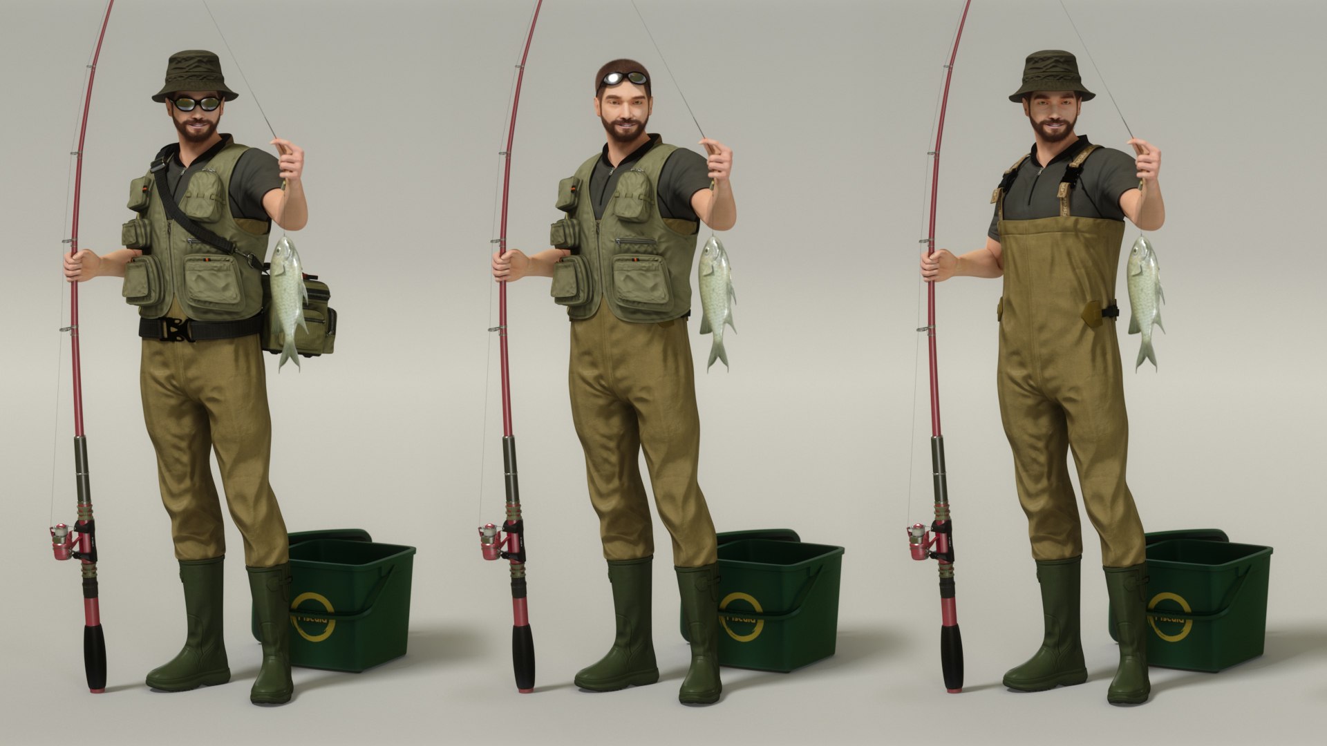 Male Fisherman Animated HQ 3D model - TurboSquid 2033767