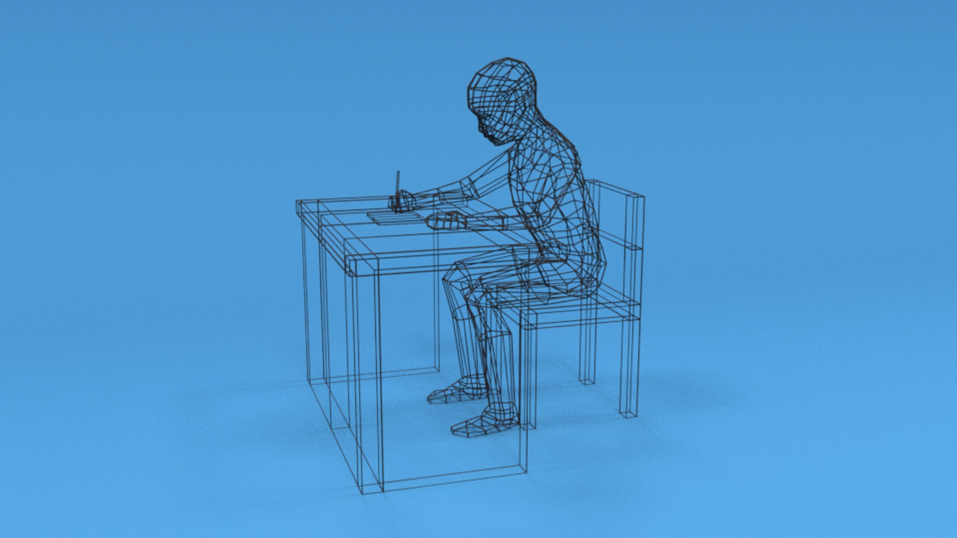 3D Kid Sitting Writing Model - TurboSquid 1445806