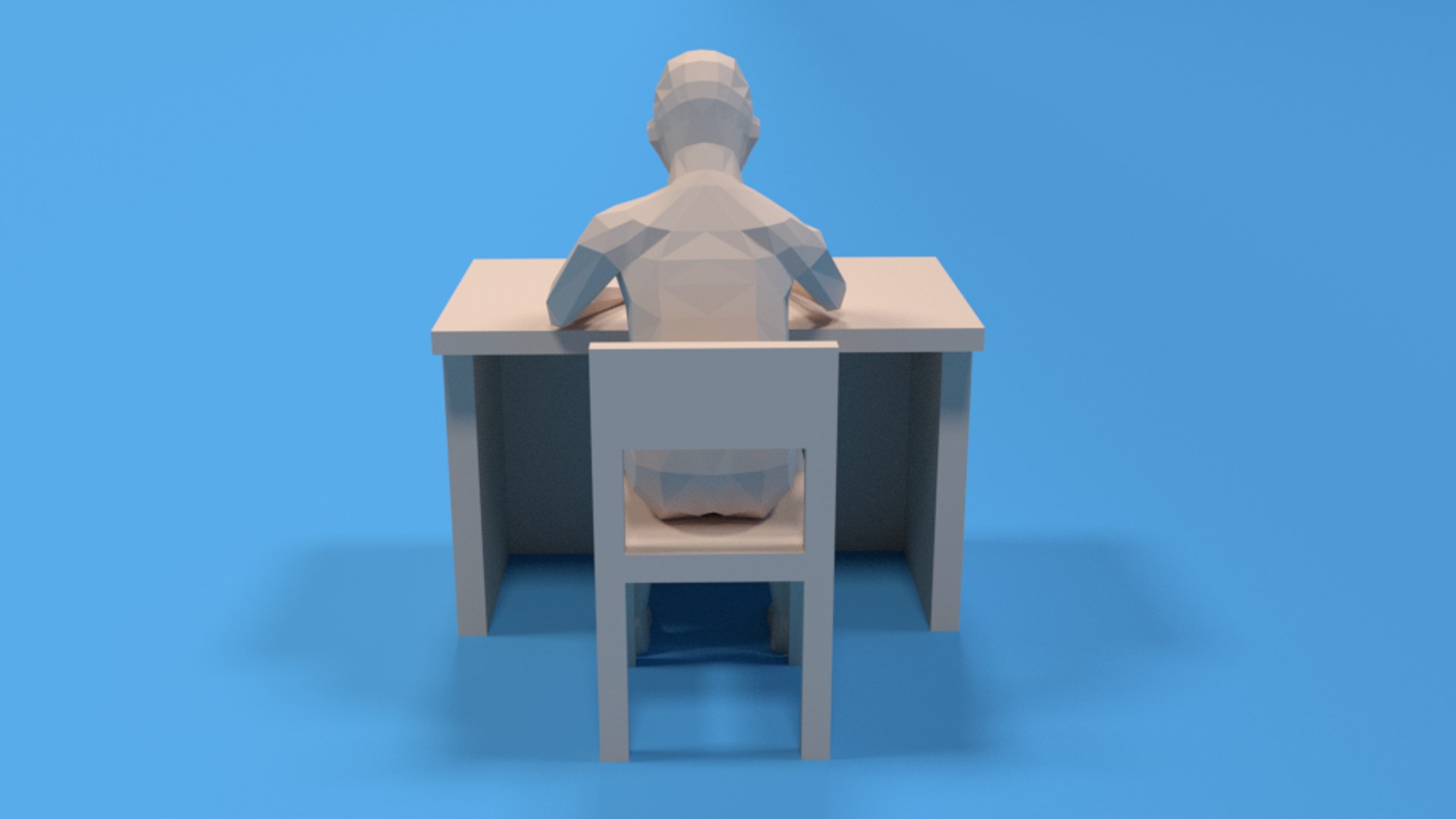 3D Kid Sitting Writing Model - TurboSquid 1445806