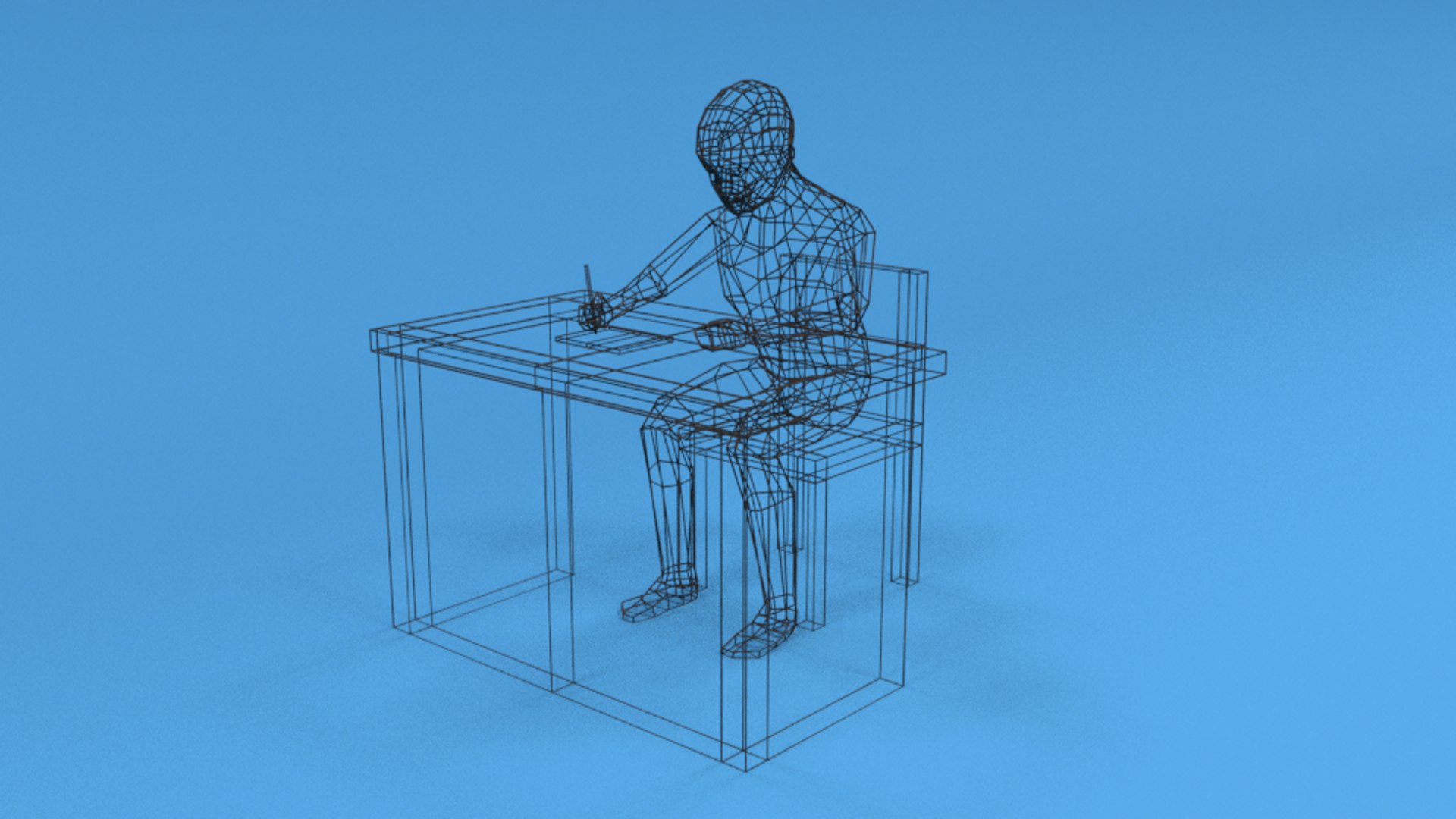 3D Kid Sitting Writing Model - TurboSquid 1445806