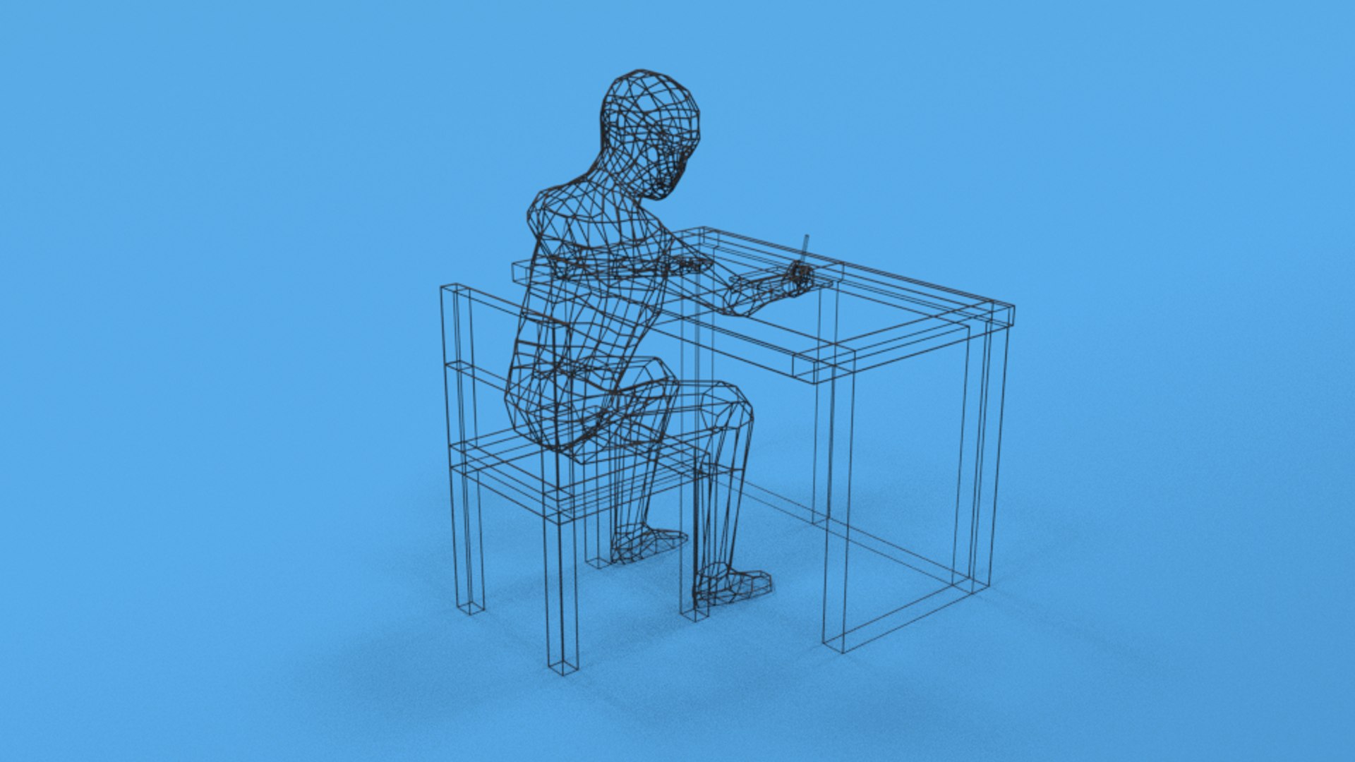 3D Kid Sitting Writing Model - TurboSquid 1445806